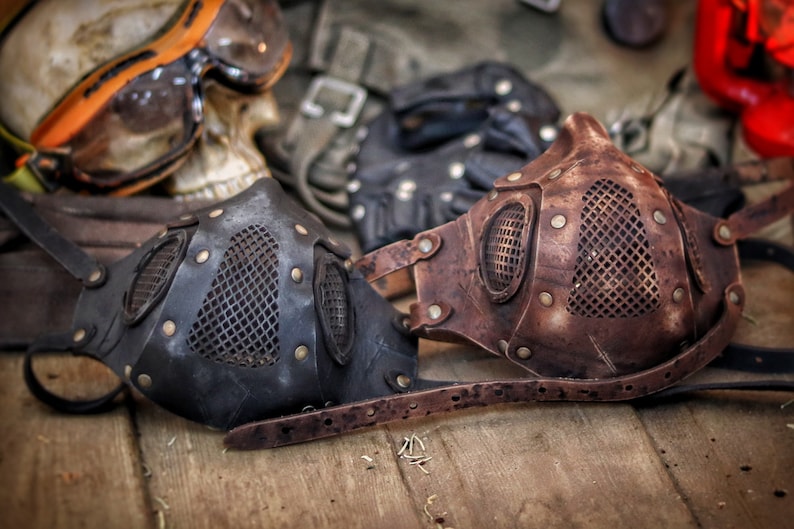Rage Leather Face Mask With Filter Pocket Ready for Use With - Etsy