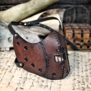 Hannibal Lecter Leather Face Mask - Horror Halloween Costume Accessory ...