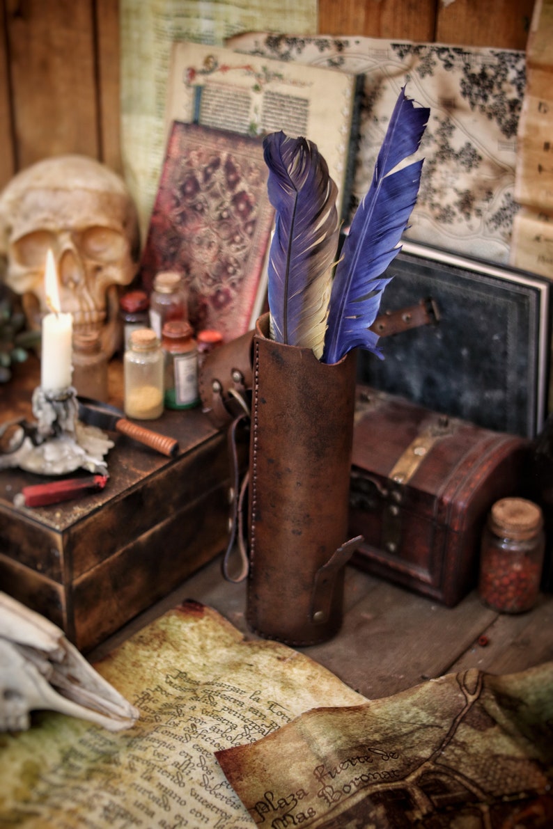 Leather Scroll Case for LARP Document Tube for Cosplay - Etsy