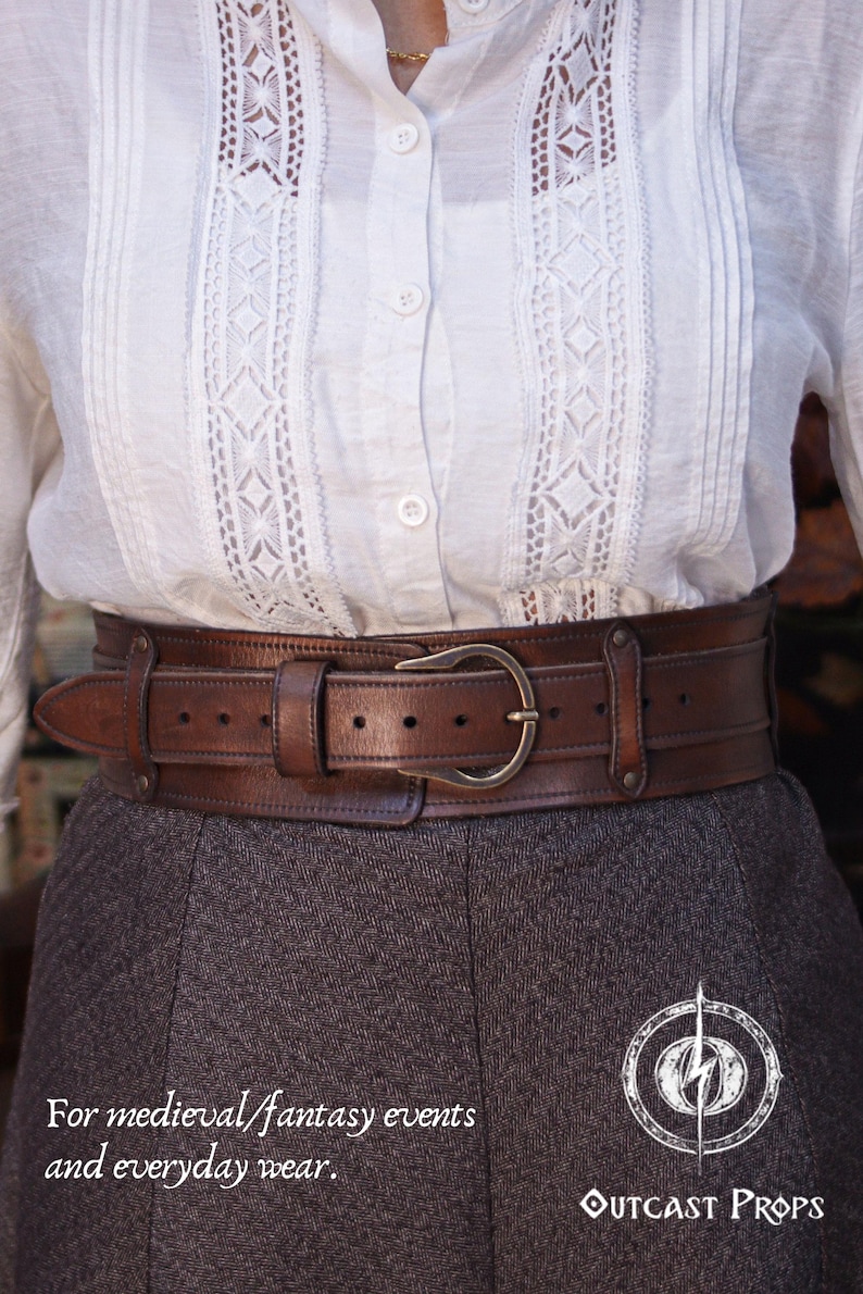 Medieval Belt Renaissance Fair Belt for LARP Wide Leather Belt Sword ...