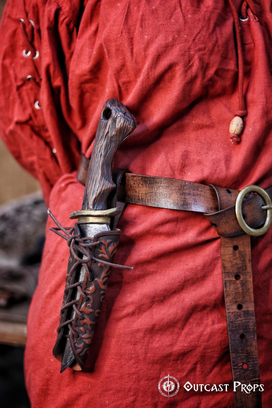 Handmade Leather Dagger Sheath | Ornate LARP Scabbard | Viking ...