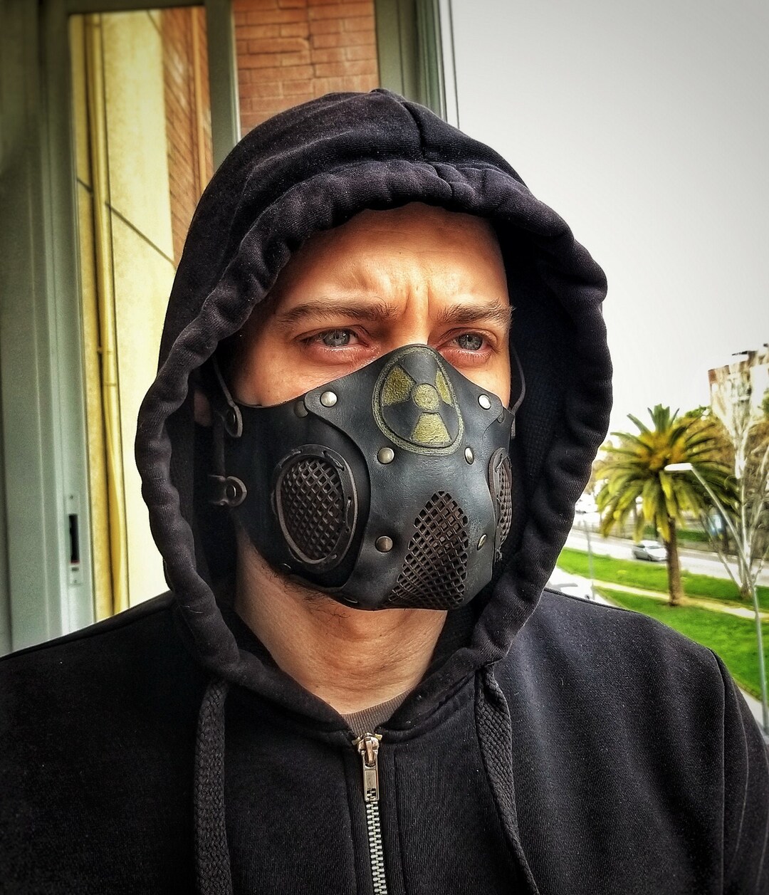 Leather Face Mask With Filter Pocket Radioactive Ready for Use With ...