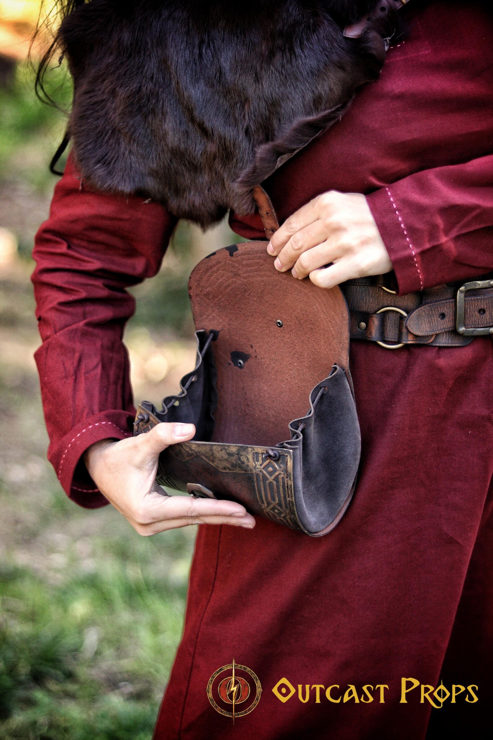 Kazgar Dwarven Hip Bag Medieval Leather Pouch Embossed and Weathered in ...
