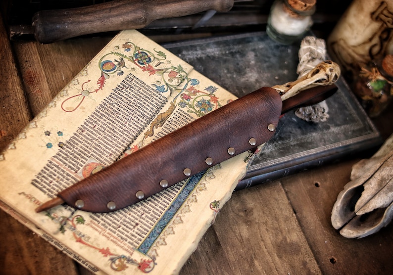 Magic Wand Leather Holster Riveted & Aged Perfect Sheath for - Etsy