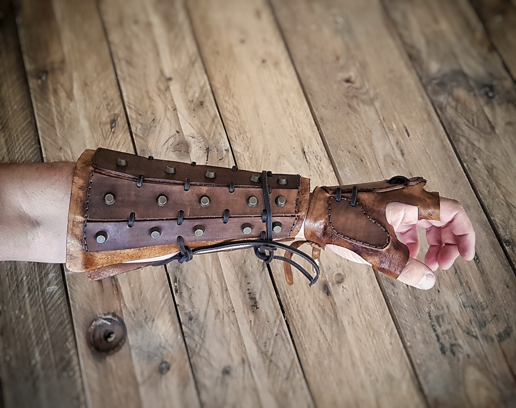 Samurai Leather Bracers Larp or Cosplay Leather and Metal - Etsy UK