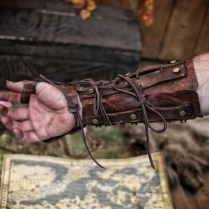 Samurai Leather Riveted Bracers, Samurai Armor for LARP or Cosplay Pair ...