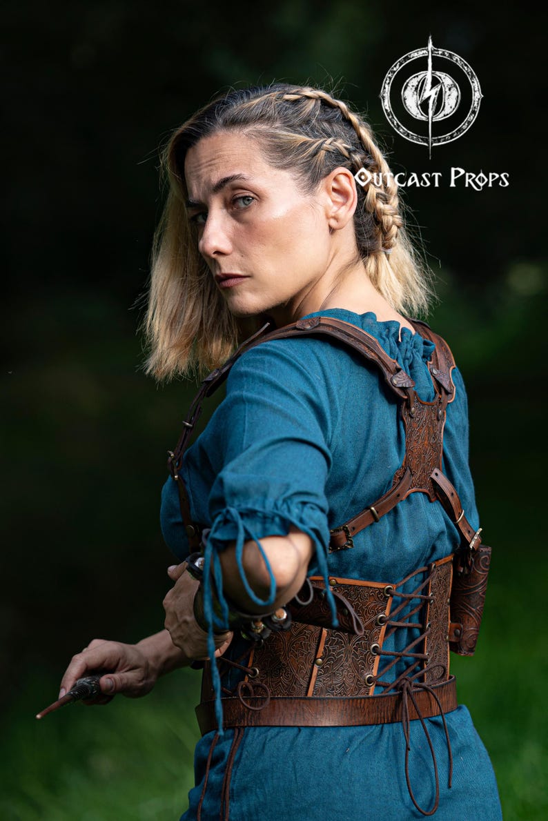 Ornate Leather Wand Holster Shoulder Harness Wizard Cosplay Accessory ...