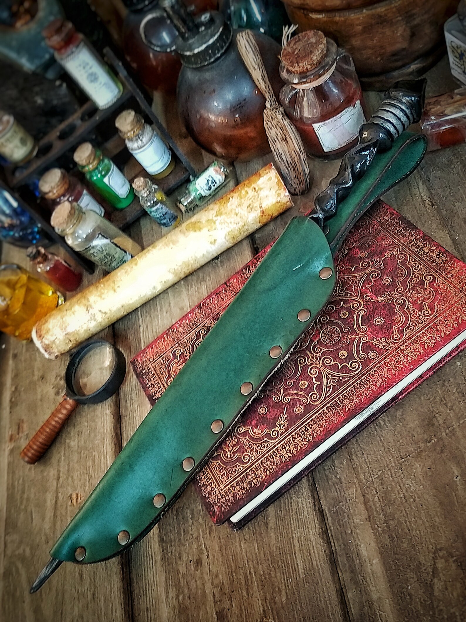 Magic Wand Leather Holster Riveted & Aged Perfect Sheath for - Etsy