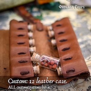 6 Small Potion Leather Case Vertical Belt Kit for LARP Cosplay and ...