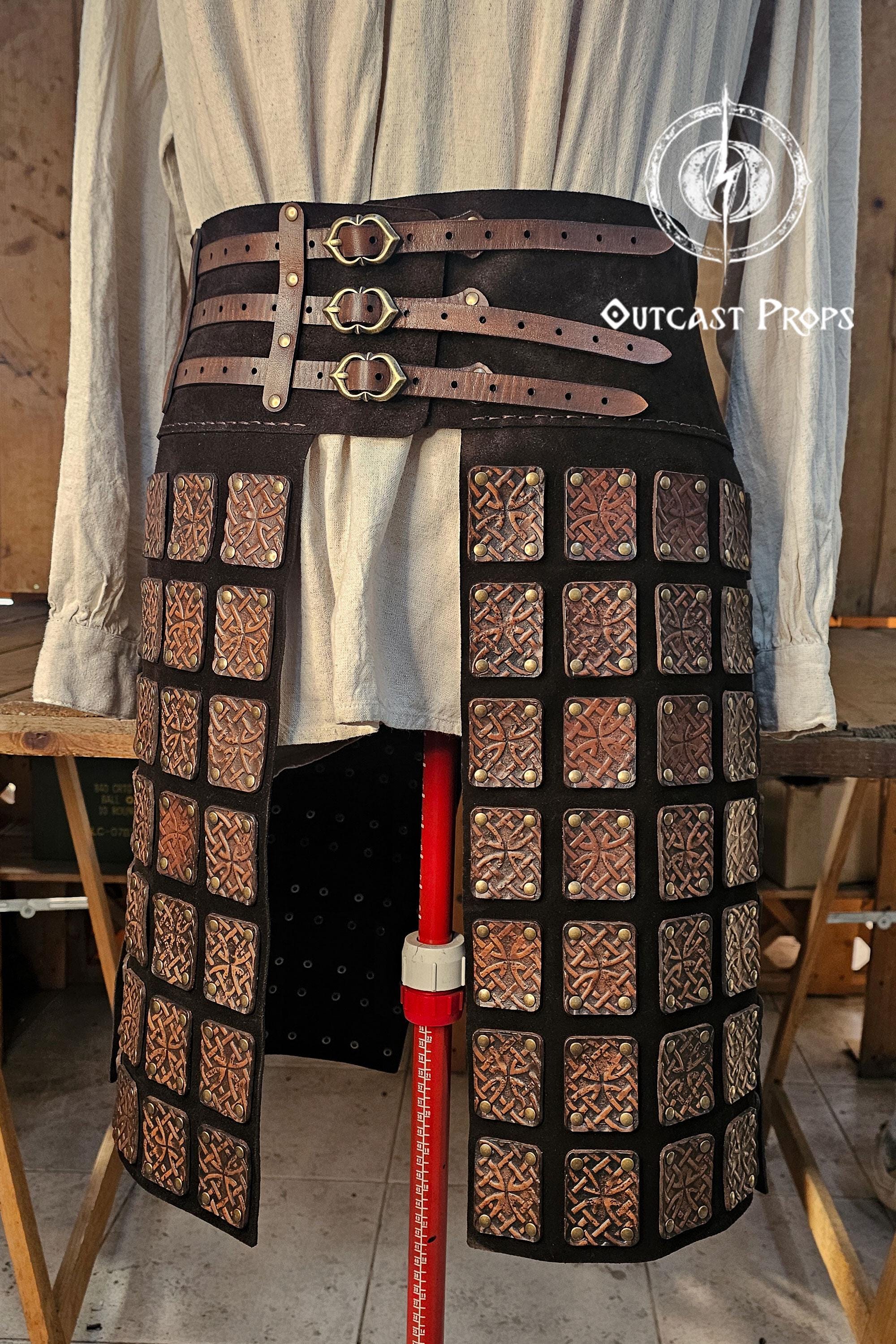 Viking Leather War Skirt Celtic Knot LARP Armor for Fantasy Warrior ...