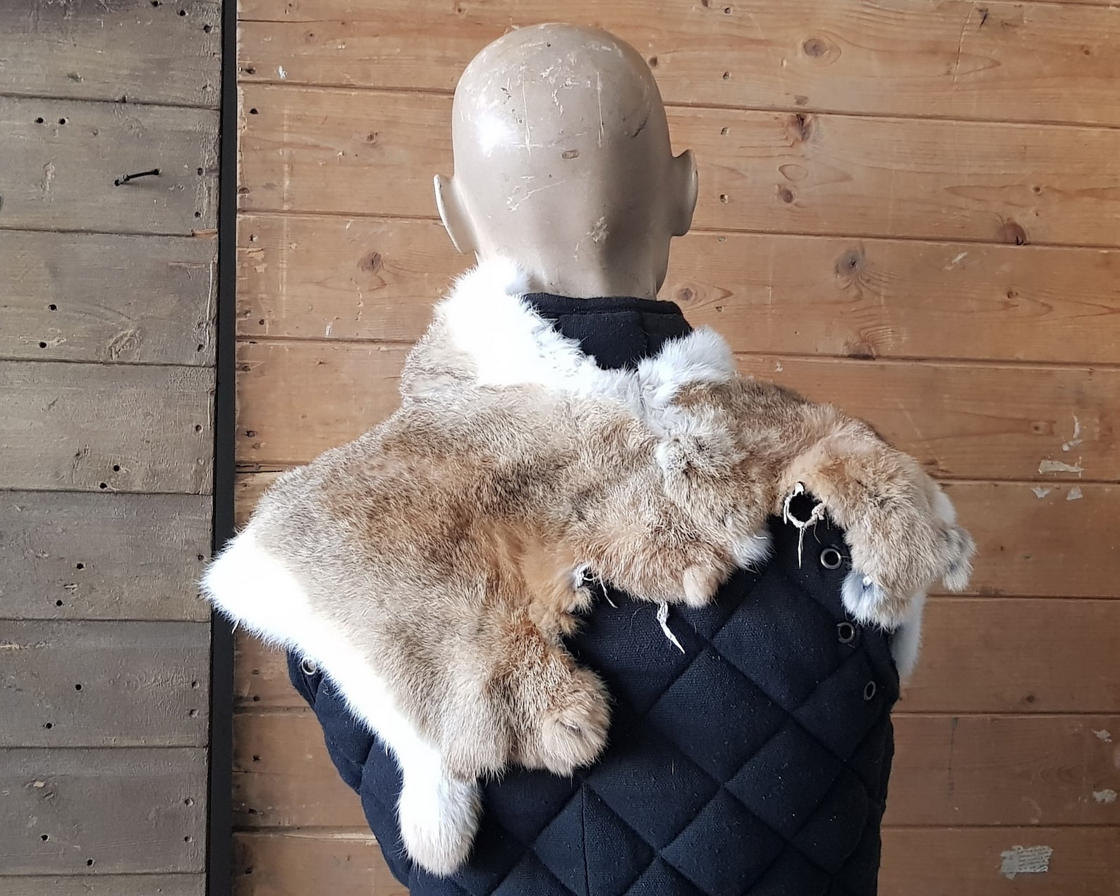 Viking fur mantle. Barbarian Celtic Tribal Rabbit fur | Etsy