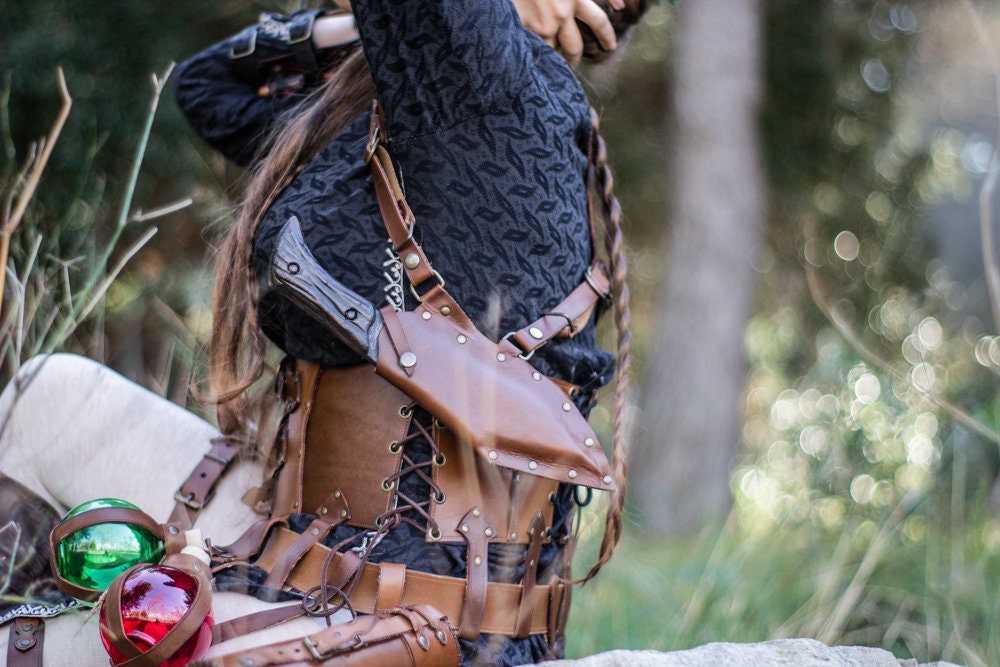 Red Potion Bottle With Leather Holder Potion. Flask DRINKING | Etsy