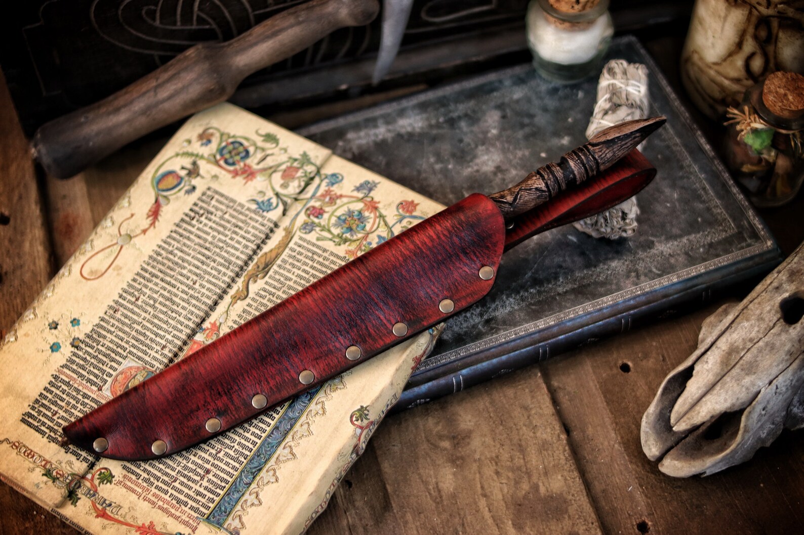 Magic Wand Leather Holster Riveted & Aged Perfect Sheath for - Etsy