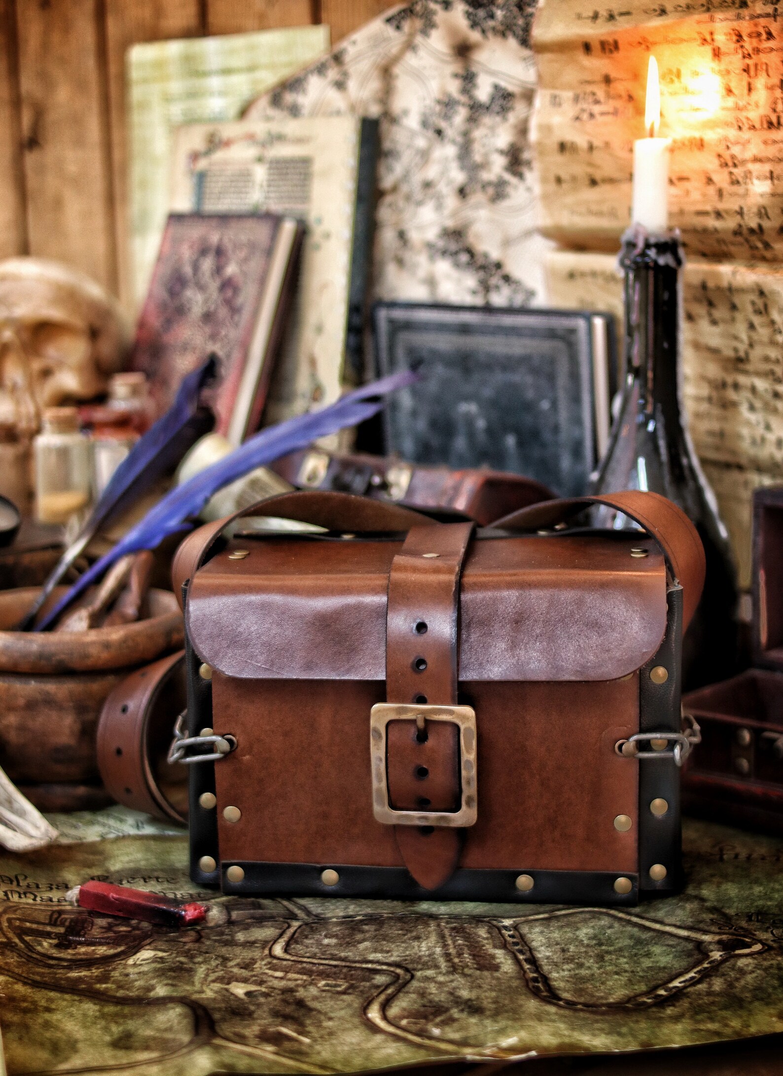Alchemist Leather Larp Bag Potion Set for Steampunk Alchemist - Etsy