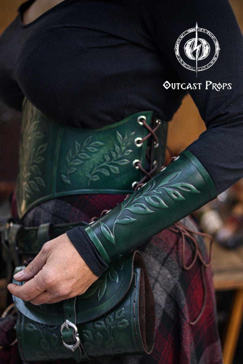 Leaf Elven Bracer Caesar Roman Laurel Renaissance Faire Leather LARP ...