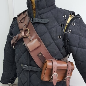 Medieval Ursine Leather Baldric: LARP Bear School Armor Shoulder Strap ...