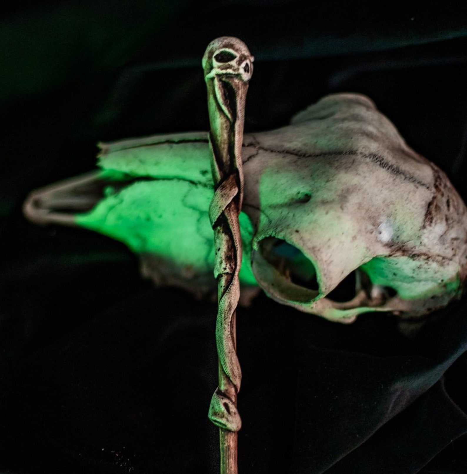 Magic Wand Ivory Skull Snake Death Eater Wizardry World Witch | Etsy