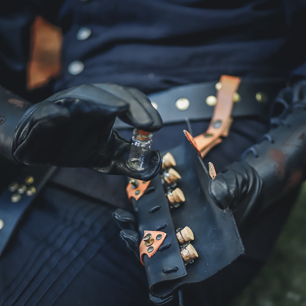 Leather Potion Belt Larp Alchemy Pouch Witcher Cosplay Gear Ren Faire ...