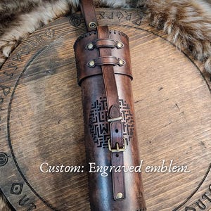 Leather Scroll Case for LARP Document Tube for Cosplay Medieval Viking ...