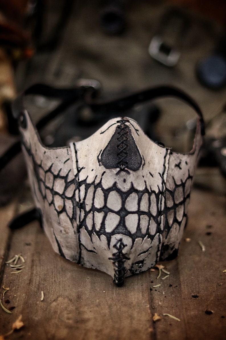 Leather Skull Face Mask for Halloween or Bikers Can Be Used - Etsy