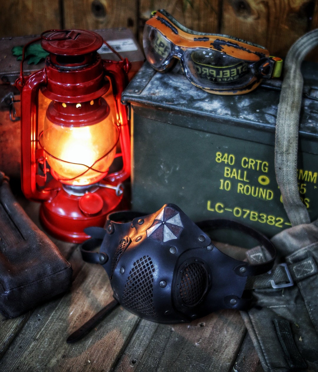 Leather Face Mask Resident Evil With Filter Pocket Ready for Use With ...