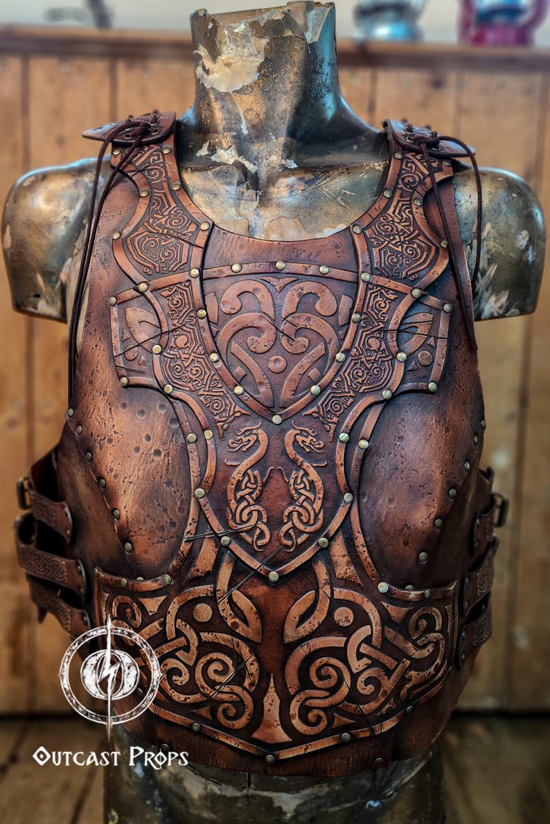 Celtic Viking Leather Torso Armor Handcrafted LARP Breastplate ...