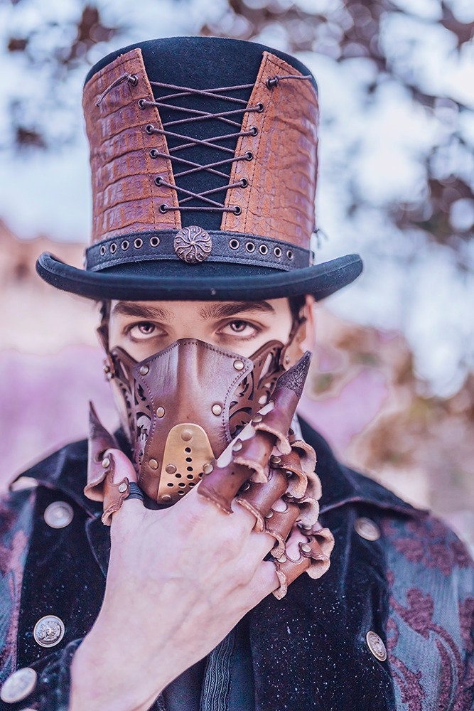 Steampunk Finger armor leather Claw larp Gothic Flourish Nail | Etsy