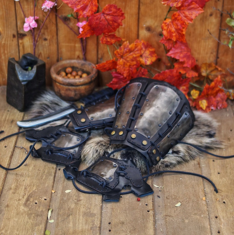 Samurai Armor Iron Bracers Samurai Cosplay Armoured Leather - Etsy UK