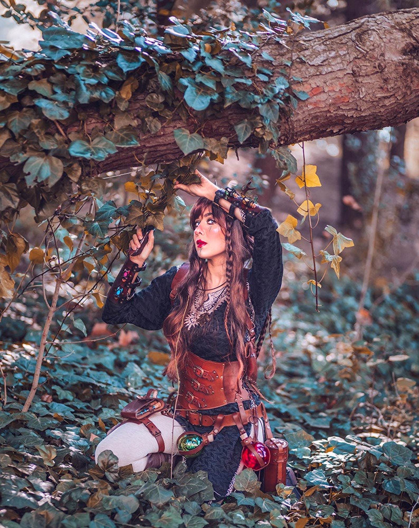 Leather Corset Underbust Steampunk Larp Burning Man Armor | Etsy