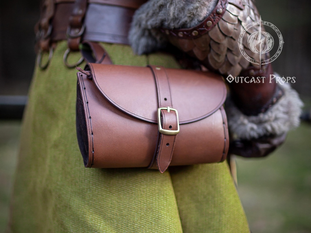 Leather Hip Bag, Belt Bag for Larp, Medieval Purse Steampunk, Cosplay ...