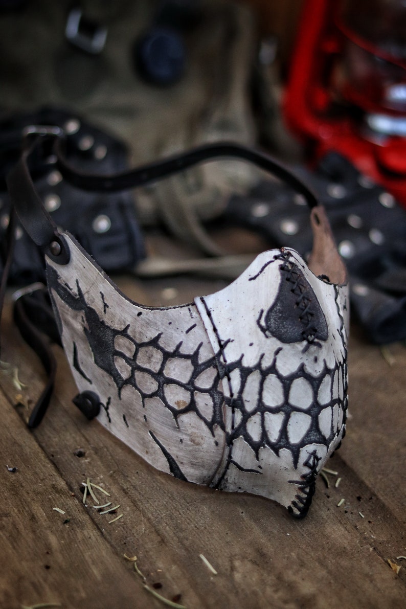 Leather Skull Face Mask for Halloween or Bikers Can Be Used - Etsy