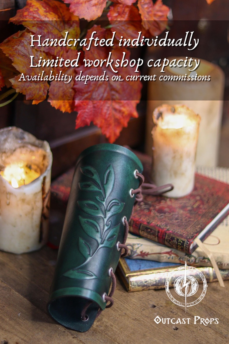Leaf Elven Bracer Caesar Roman Laurel Renaissance Faire Leather LARP ...