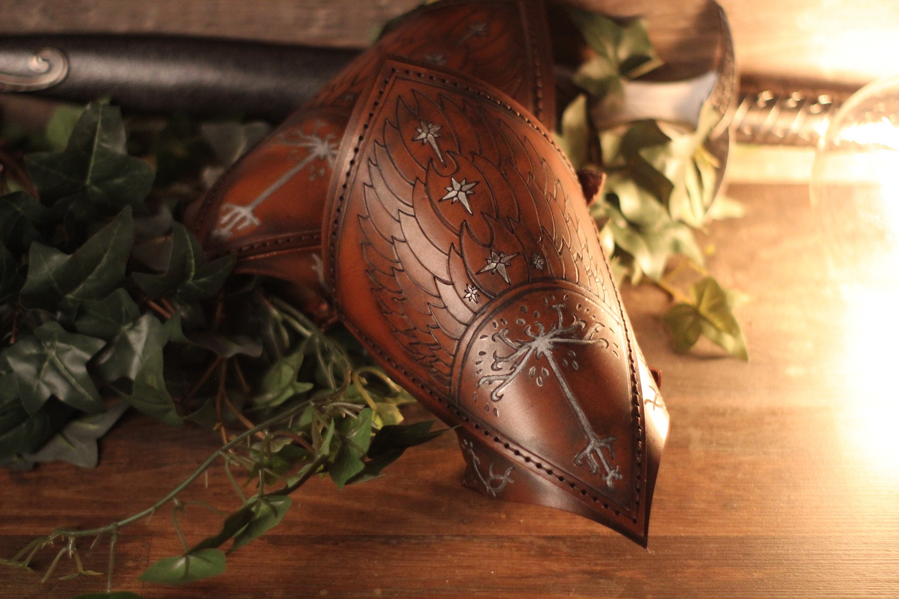 Elessar Bracers Medieval Leather Men Armor Larp Viking - Etsy UK