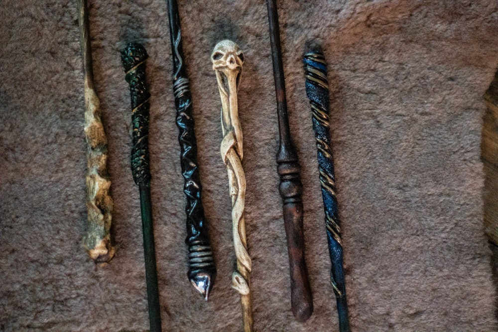 Magic Wand Ivory Skull Snake Death Eater Wizardry World Witch | Etsy