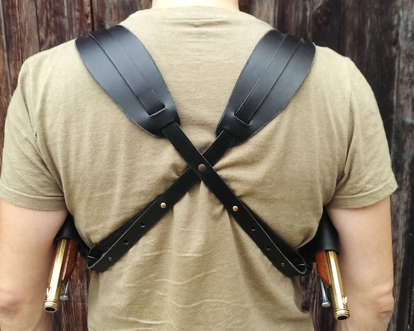 Leather Shoulder Holster for Two Guns. Shoulder Harness for - Etsy