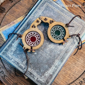 Alchemist's Wooden Steampunk Goggles: Medieval LARP Eyewear for Fantasy ...
