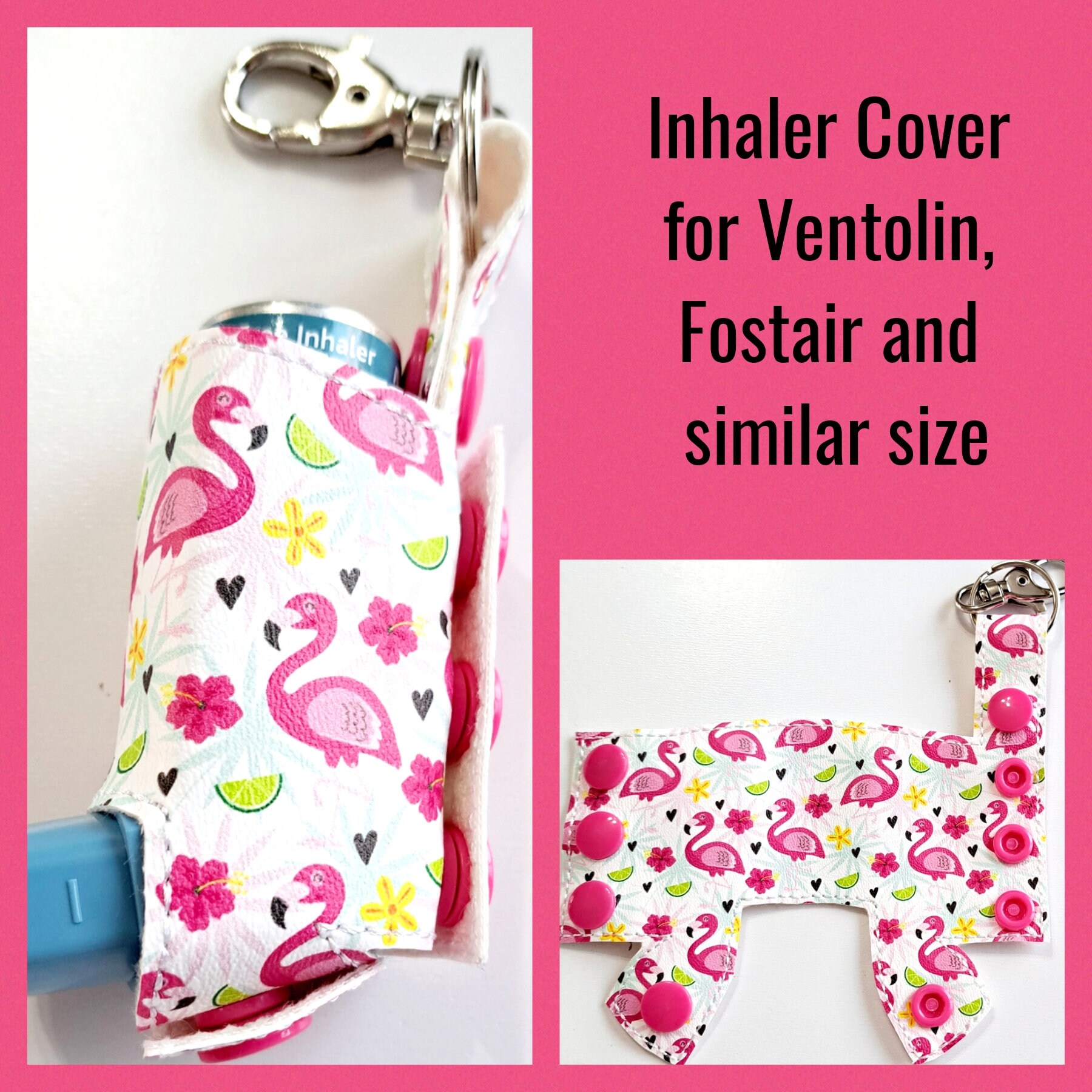 Fun Flamingo Themed Inhaler Cover for Fostair, Ventolin or Similar Size ...