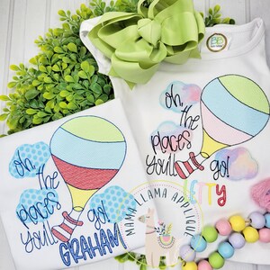 Girls the Places You'll Go Hot Air Balloon Shirt - Etsy