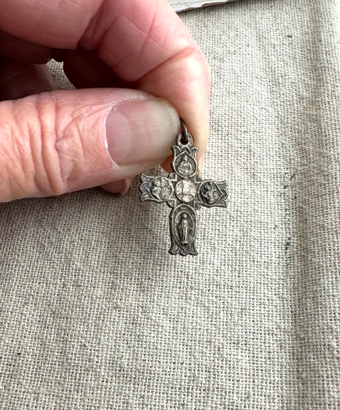 Vintage Religions St Christopher and St Joseph Cross Medal, 1 X 3/4, 4 ...