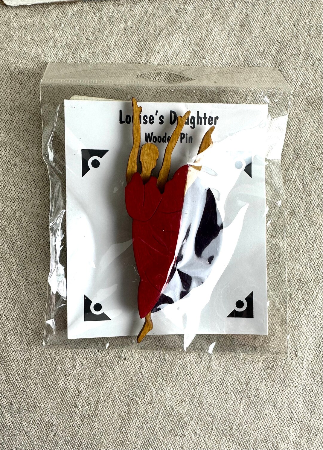 Louise's Daughter Wooden Dancer Pin, 4 3/8" X 1 1/2", Cheryl and Don ...