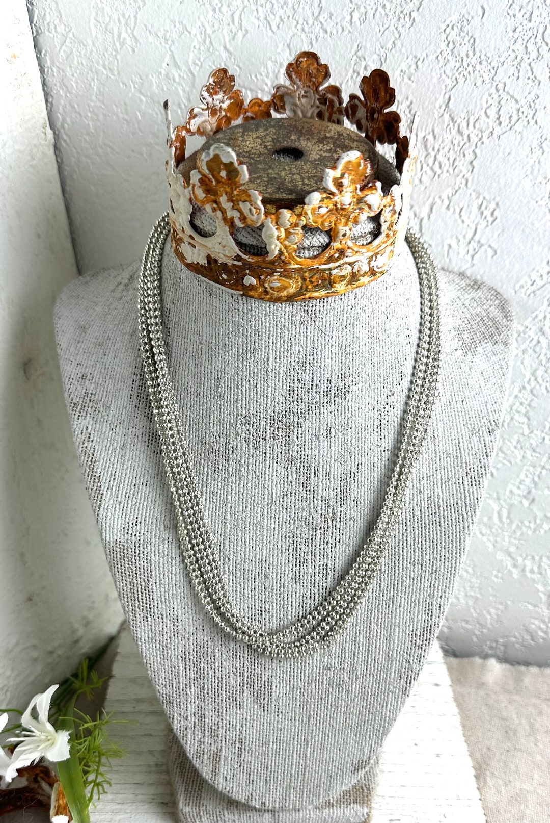 Sno of Sweden Ball Chain Necklace, 18" Long Overall, 3 Strands, Silver ...