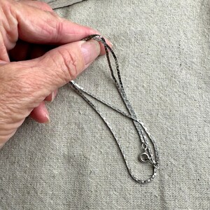 Avon Flat Triangle Link Chain Necklace, 16 Long, 1 Mm Wide, Silver Tone ...