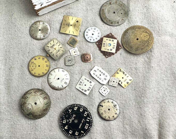 Watch Faces Assemblage Lot, 21 Pieces, Findings, Jewelry Making ...