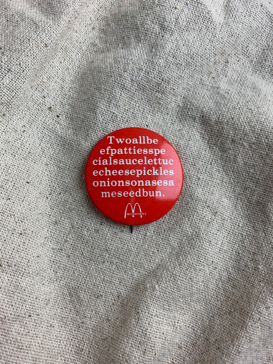 Mcdonald's Big Mac Pinch Back Button, 1 3/8" in Diameter, Vintage 1980 ...