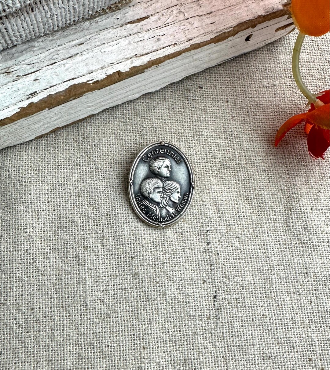 United Methodist Women Centennial Pin, 1 X 3/4, Silver Tone Base Metal ...