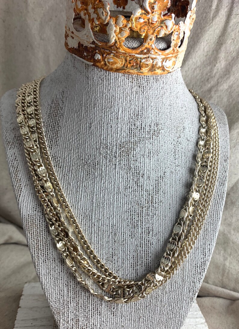 Sarah Coventry Four Strand Chain Necklace 24 long 4 mm | Etsy