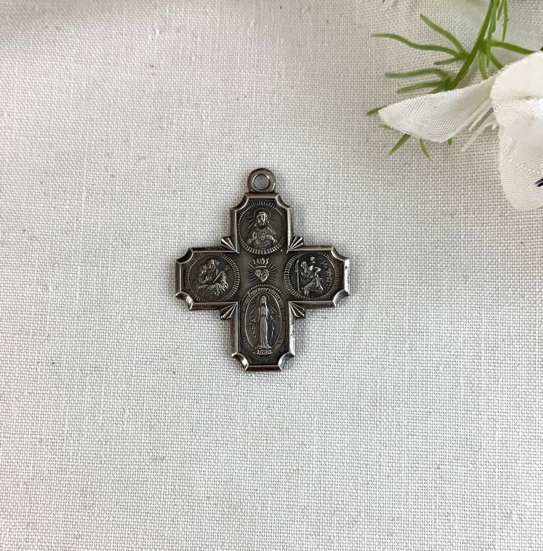 Vintage Sterling Silver Four Way Cross Pendant, Stuller Signed - Etsy