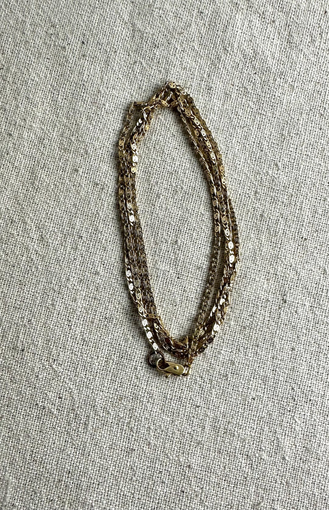 Snail Chain Necklace, 30" Long, 1 Mm Wide, Gold Tone Base Metal ...
