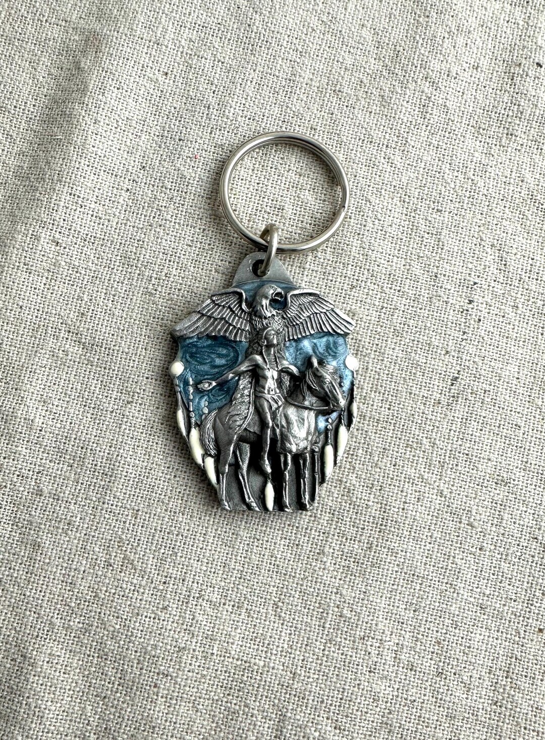 Siskiyou Buckle Company Eagle Spirit Pewter With Enamel Key Chain, 1988 ...