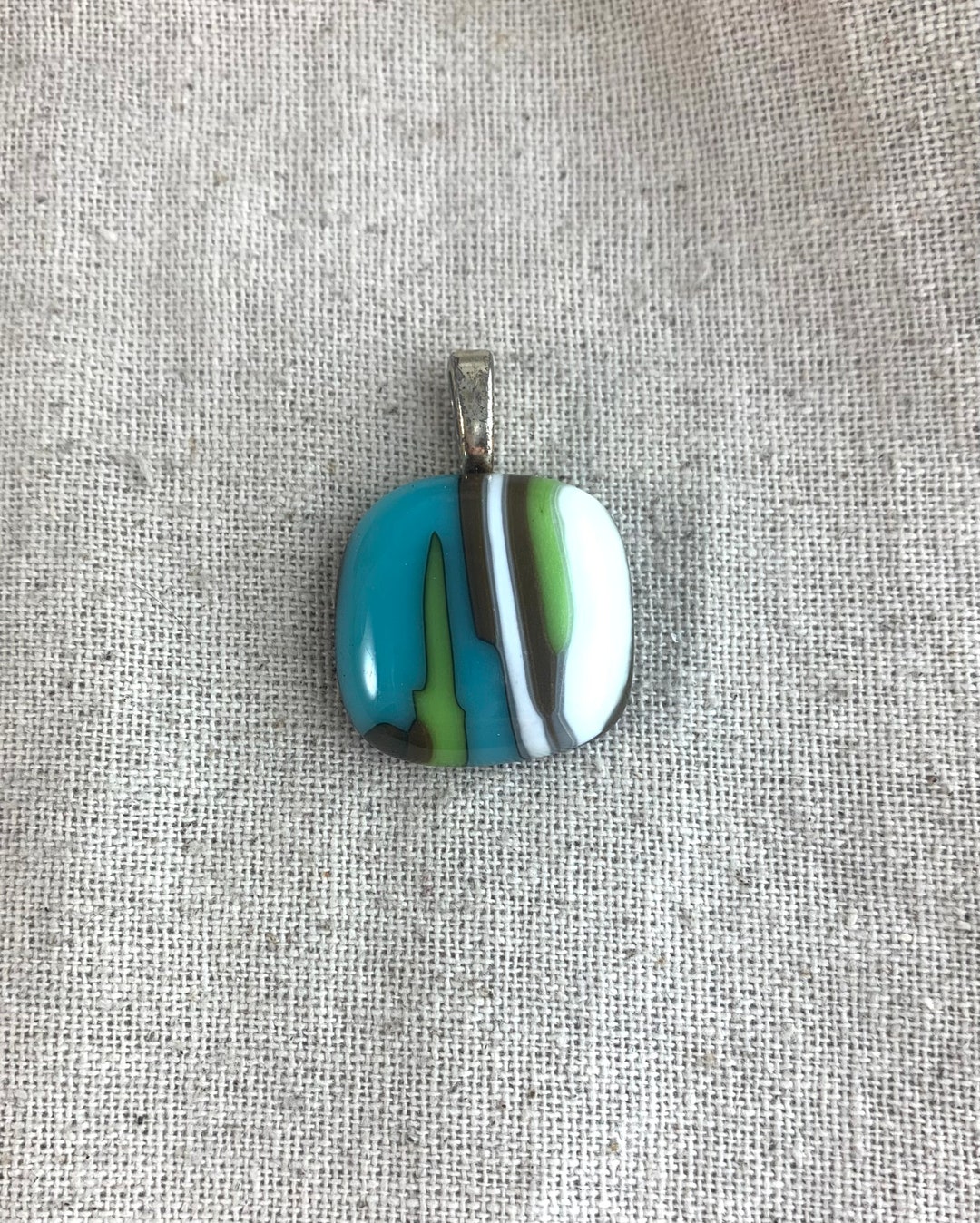 Glass Pendant, 1" X 1" Glass, 3/8" Bail With 5 Mm Opening, Opaque, Blue ...
